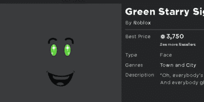 Beli Item Green Starry Sight (Limited Face) (Baca Deskripsi) Roblox Terlengkap dan Termurah ...