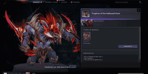 Beli Item Gift Trophies of the Hallowed Hunt (Ursa Collector Chace 2022 ...