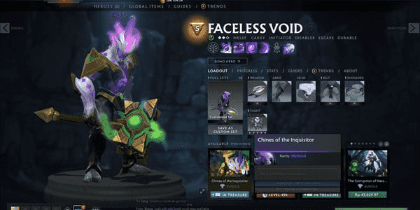 Beli Item Gift Chines of the Inquisitor (Faceless Void Set) Collector's Cache 2022 Dota 2 ...