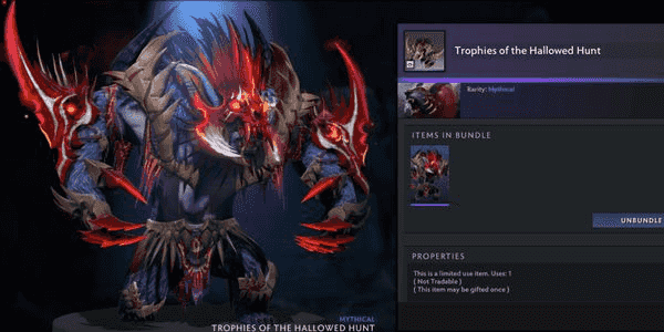 Beli Item Gift Trophies of the Hallowed Hunt (Ursa Set Diretide's 2022 ...