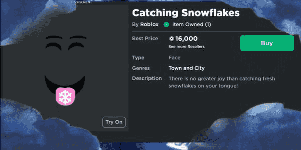 Beli Item catching snowflakes limited face Roblox Terlengkap dan ...