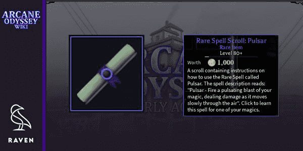 Beli Item Rare Spell Scroll - Pulsar | Arcane Odyssey Roblox Terlengkap ...
