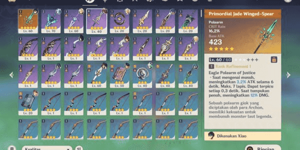 Beli Akun Xiao SIGNATURE, eula, cyno, tighnari + WEAPON B5 AR38 ASIA ...