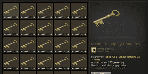 Beli Item Ready Trade Mann Co. Supply Crate Key Team Fortress 2 ...