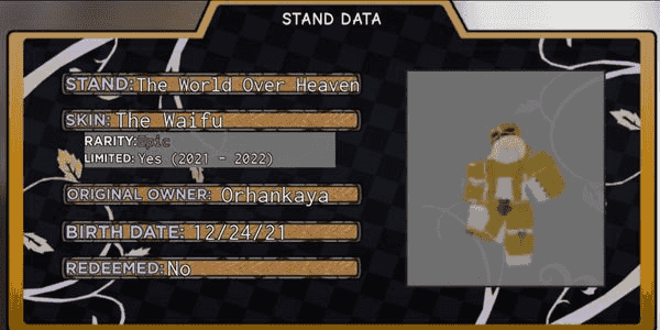 Beli Item Female twoh V1 | your bizzare adventure ( YBA ) Roblox ...