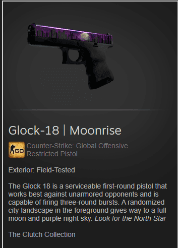 Buy Item Ready Trade Glock-18 | Moonrise Counter Strike 2 1166164 | itemku