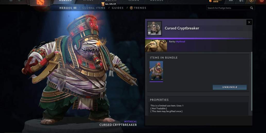 Buy Item Gift Cursed Cryptbreaker (Diretide Collector Cache 2) (Pudge ...