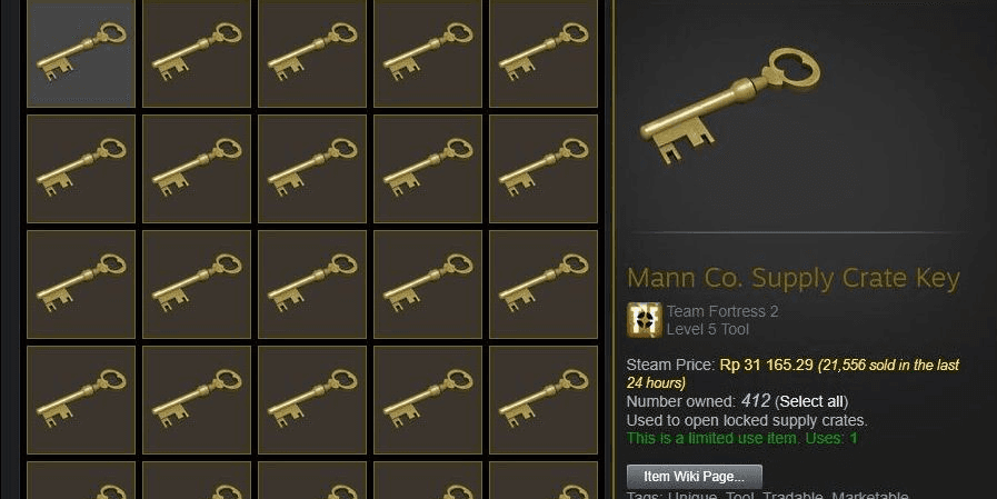 Beli Item Ready Trade Mann Co. Supply Crate Key (TF2 Key / Key TF2 ...