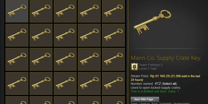 Beli Item Ready Trade Mann Co. Supply Crate Key (TF2 Key / Key TF2 ...