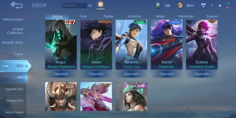Buy Account AKUN ML MURAH POLOSAN SKIN JJK JUJUTSU JULIAN, LIMIT ...