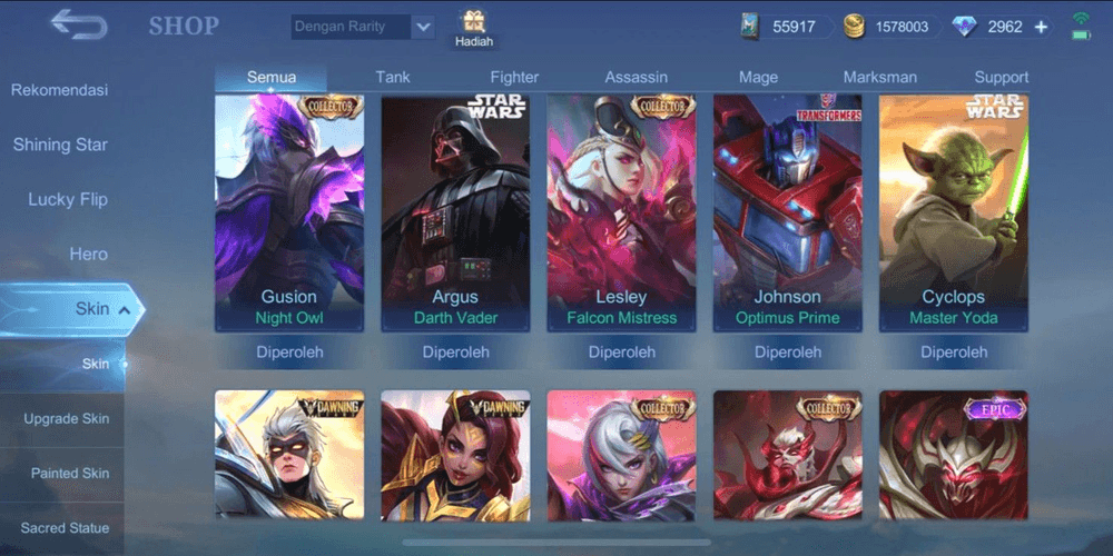 Buy Account Akun Sultan Skin 658, 10 Skin Legend, 19 Collector ...