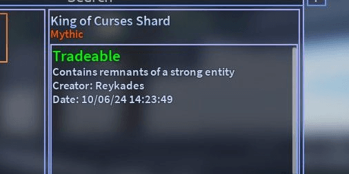 Beli Items King Of Curses Shard (Sukuna Shard) | A Universal Time A ...