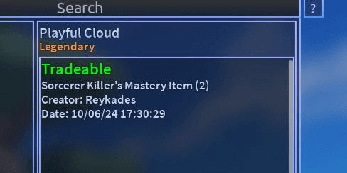 Buy Items Playful Cloud (Killer Mastery Item) Toji | A Universal Time A ...