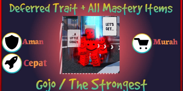 Beli Stand & Spec Deferred Gojo / The Strongest + All Mastery Items ...