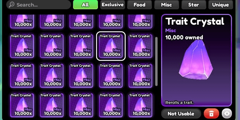 Buy Item 1000 Trait Crystal Anime Defenders 3007513 | itemku