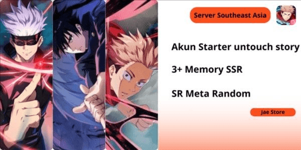 Beli Akun (Starter SEA) Gojo SSR + Yuji SSR + Megumi V1 SSR. Jujutsu ...