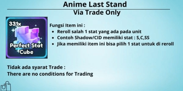 Beli Item Perfect Stat Cube (Anime Last Stand) Anime Last Stand ...