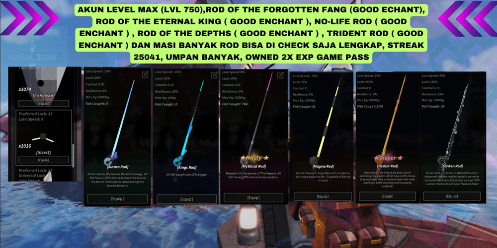 Buy Account Akun Level MAX (Level 750), Rod of the forgotten fang, Rod ...