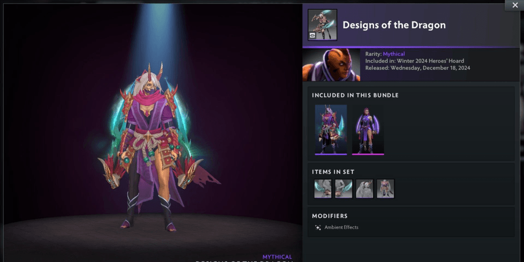 Buy Item Gift Designs of the Dragon (Anti-Mage Set Winter 2024 Heroes ...
