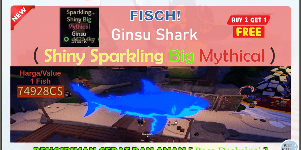 Buy Fish Ginsu Shark - Shiny Sparkling Big Mythical Fisch 3175538 | itemku