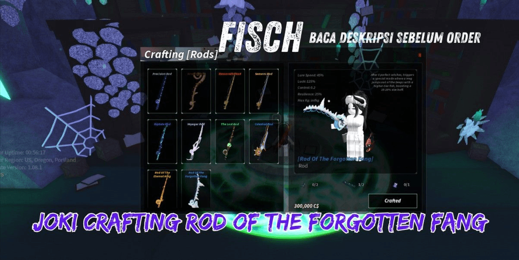 Buy Boosting Service Joki Get Rod Of The Forgotten Fang | Fisch RBL Fisch 3131119 | itemku