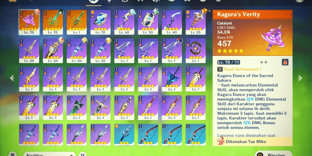 Beli Akun 2B5 Akun Xiao SIGNATURE. yae miko SIGNATURE +3 WEAPON B5 (3 ...