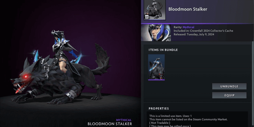 Beli Item Gift Bloodmoon Stalker (Luna Set) Collector Cache 2024 Crownfall Dota 2 Terlengkap dan ...