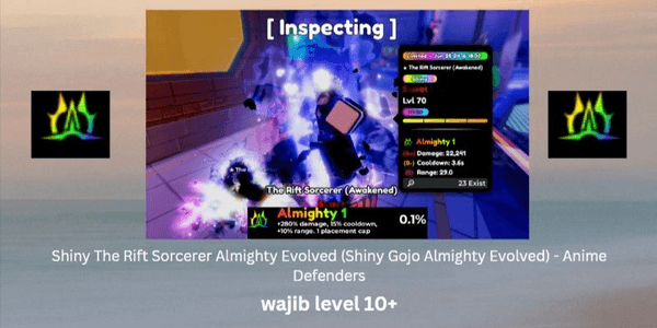 Buy Unit Shiny The Rift Sorcerer Almighty Evolved (Shiny Gojo Almighty ...