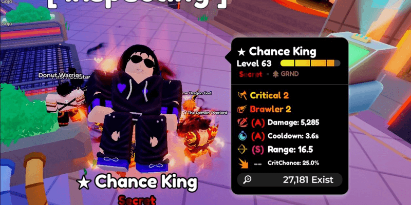 Beli Unit Chance King Evo Stats Sesuai Gambar Anime Defenders Roblox ...