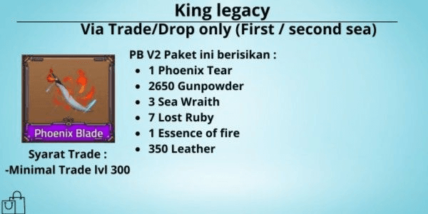 Buy Material Phoenix Blade V2 (King legacy) King Legacy 2859084 | itemku