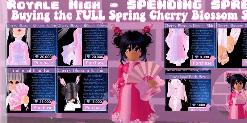 Beli Item Spring Cherry Blossom Kimono Set + BONUS - Royale High | Toko ...