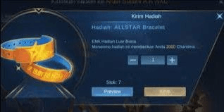 Buy Gift Item ALLSTAR BRACELET Mobile Legends 2971377 | itemku