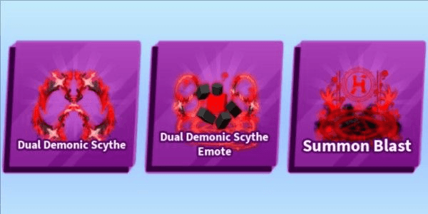 Beli Limited Swords Dual Demonic Scythe Set (Sword, Emote, Explosion ...