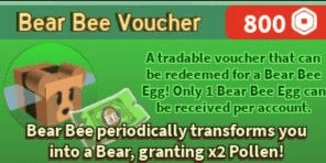 Buy item Bear Bee Vouchers Bee Swarm Simulator 2954176 | itemku