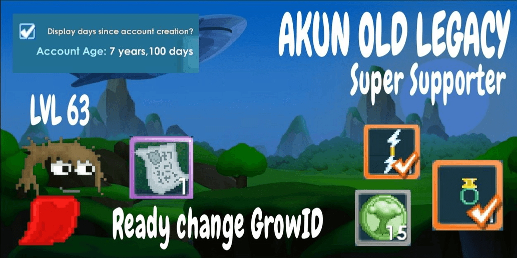 Buy Account AKUN OLD LEGACY - SUPER SUPPORTER - LVL 63 Growtopia ...