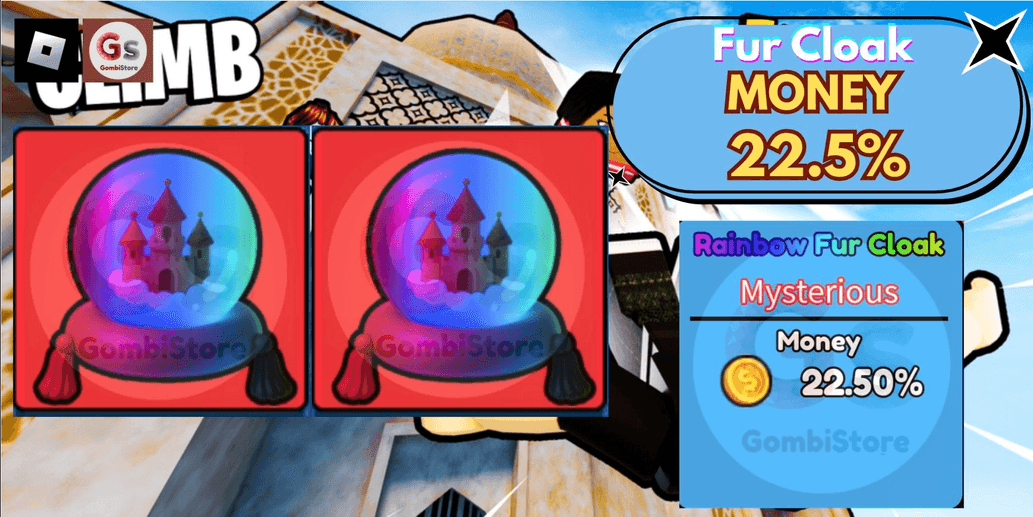 Beli Item RAINBOW FUR CLOAK Money 22.5% - Climb and Jump Tower Climb ...