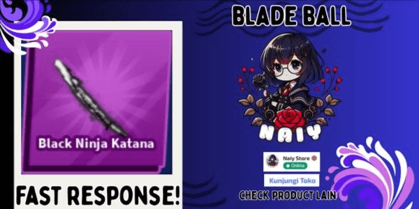 Limited Swords Black Ninja Katana Blade Ball Roblox | itemku