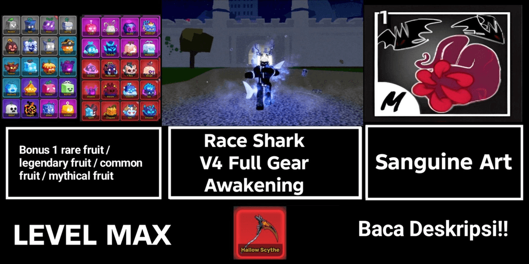 Buy Account Akun Level Max [Sanguine Art + Race Shark V4 Full Gear ...