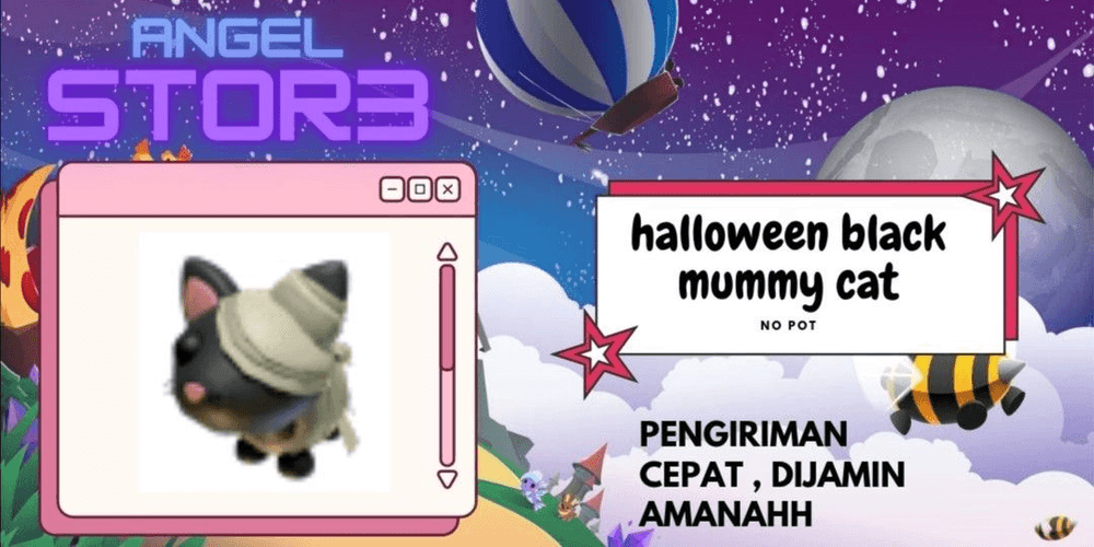 Buy Pet Halloween Black Mummy Cat Adopt Me Trading Hub 3938459 | itemku