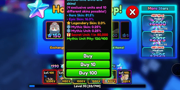 Buy Account AKUN ANIME ADVENTURE (AA) GG UMBRA + 2 SHINY MYTHIC LVL 93 ...