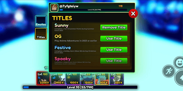 Buy Account AKUN ANIME ADVENTURE (AA) GG UMBRA + 2 SHINY MYTHIC LVL 93 ...