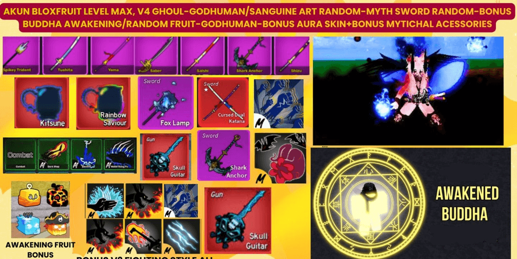 Buy Account Bloxfruit account max level, V4 Ghoul-Godhuman/Sanguine Art ...