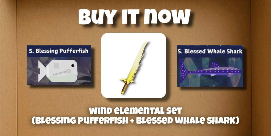 Beli Fish PAKET WIND ELEMENTAL ROD (SHINY BLESSING PUFFERFISH + SHINY ...
