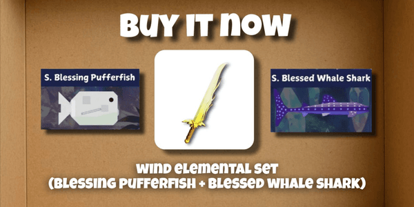 Beli Fish PAKET WIND ELEMENTAL ROD (SHINY BLESSING PUFFERFISH + SHINY ...