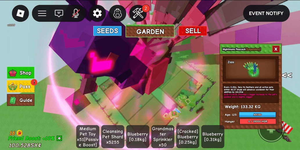 Buy Pets COLLOSAL/GODLY NIGHTMARE PEACOCK 133.32KG++ AGE 125 15 SECOND ...