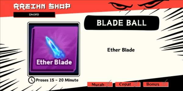 Buy Limited Swords Ether Blade Blade Ball 3225905 | itemku