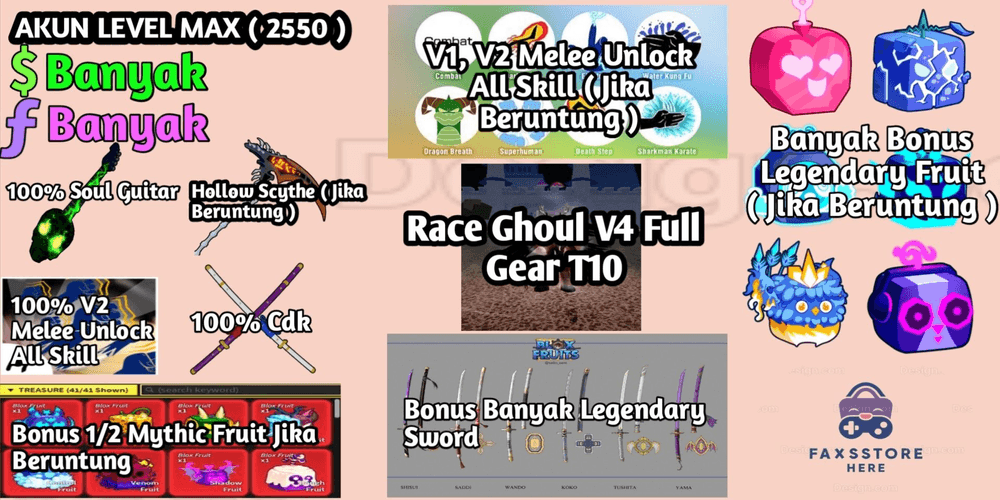 Buy Account Akun ( Level Max ) Melee V2, Cdk, Sg, Ghoul V4 Full Gear ...