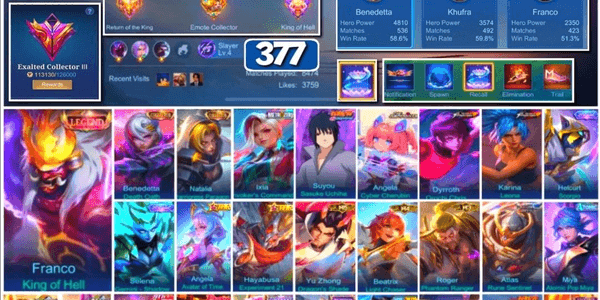 Beli Akun #3164 | 377 Skins | Legend Franco | Collector Benedetta ...