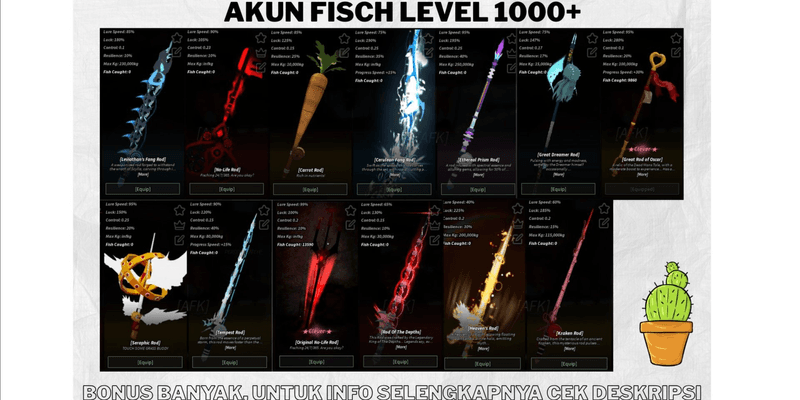 Buy Account Akun Fisch Level 1000+ | For more information, check the ...