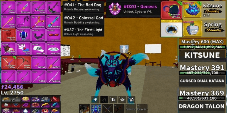 Buy Account Blox Fruits Account | Permanent Kitsune | Detailed ...